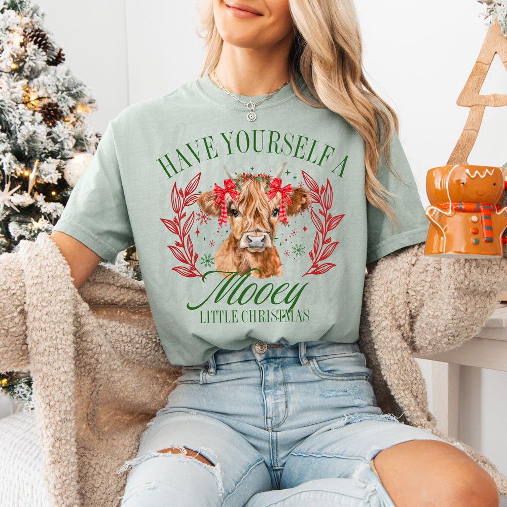 Have Yourself A Mooey Little Christmas DTF Heat Transfer