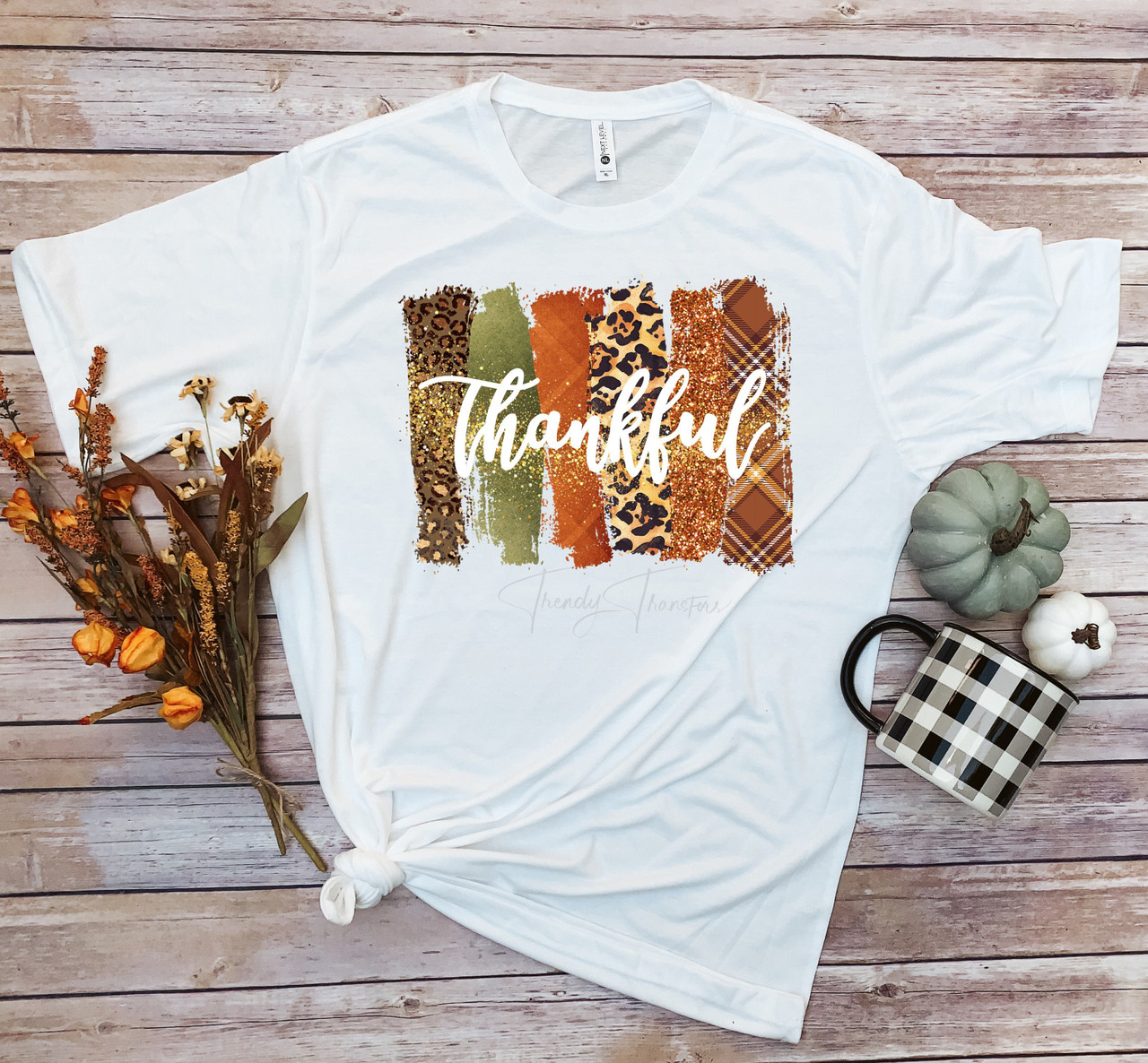 Thankful word art fall colors plaid leopard glitter pattern Sublimation ...