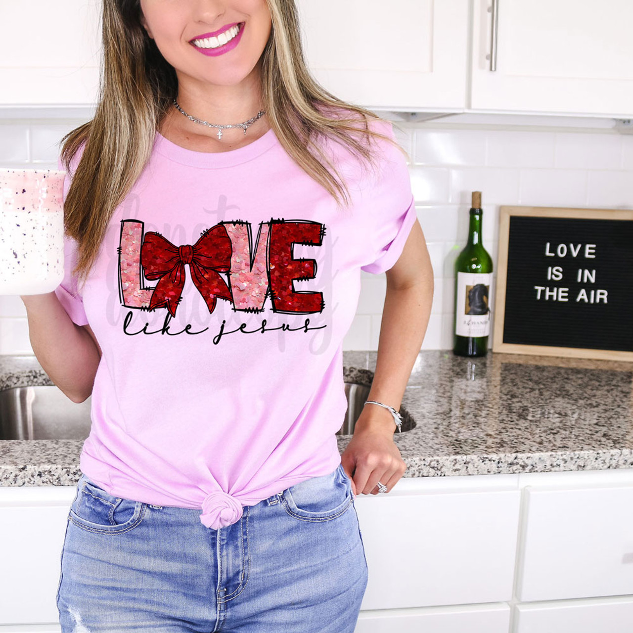 Love Like Jesus Faux Sequins Dtf Heat Transfer