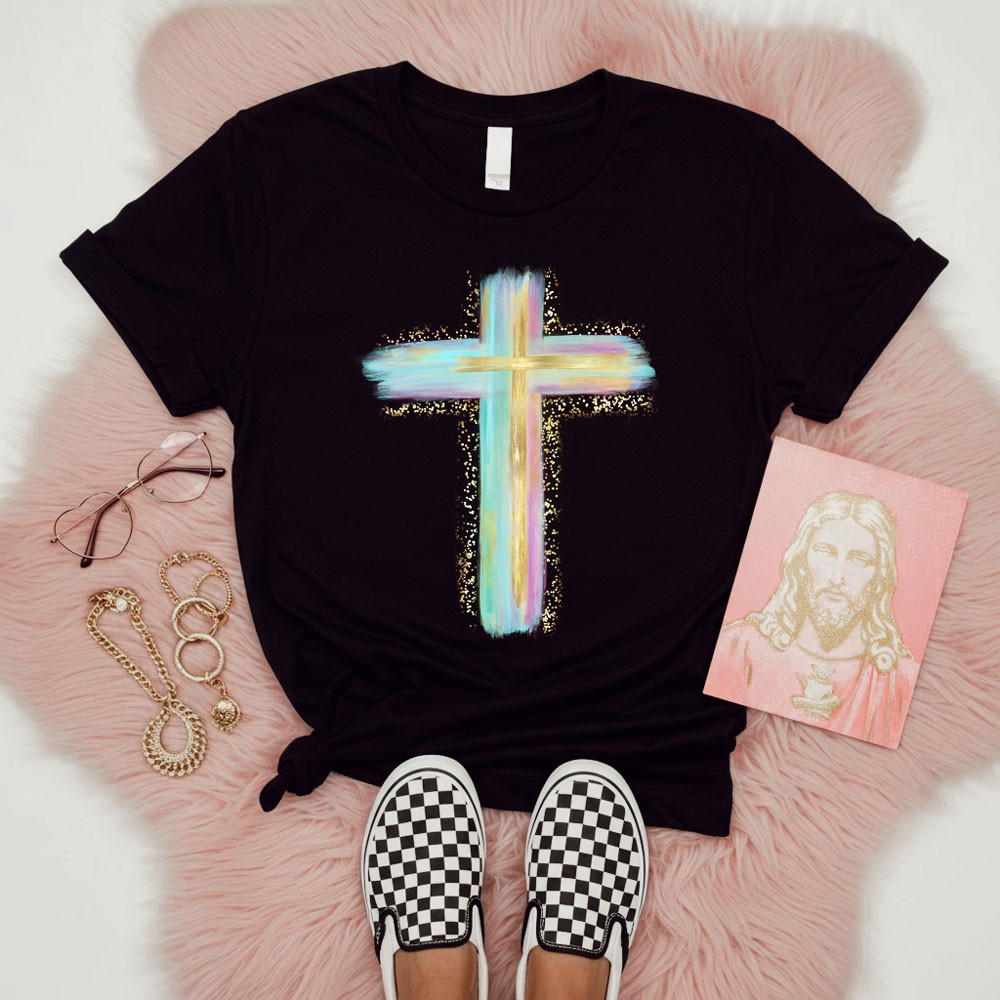 Painted Cross DTF Heat Transfer