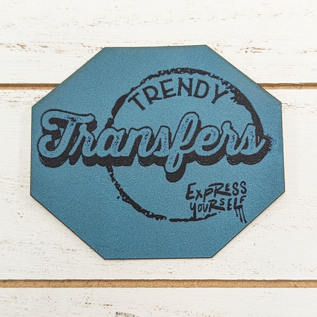 Custom Faux Leather Hat Patch- Octagon
