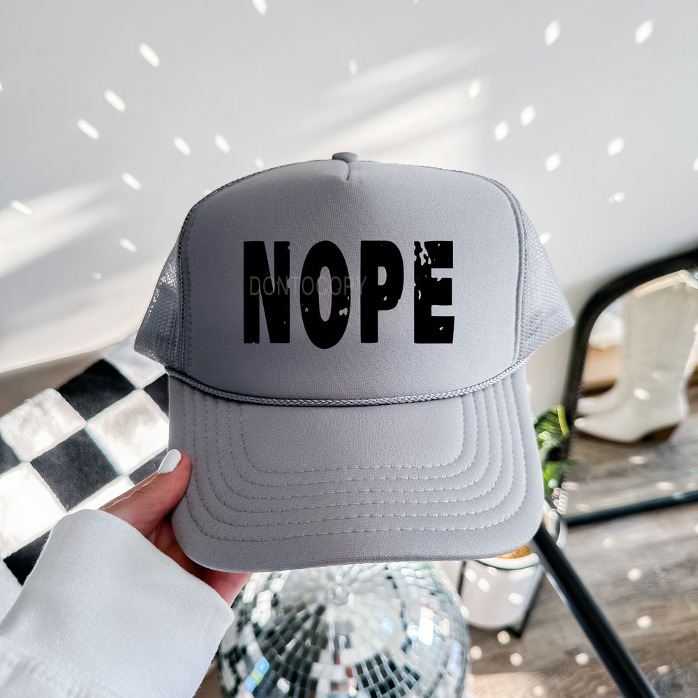 Distressed Nope BLACK DTF Heat Transfer