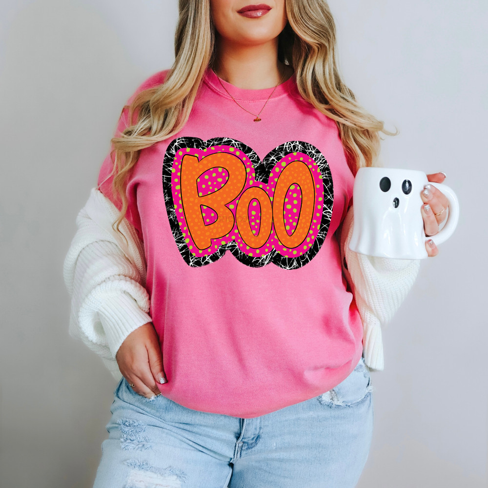 Bright Boo Patterned DTF Heat Transfer