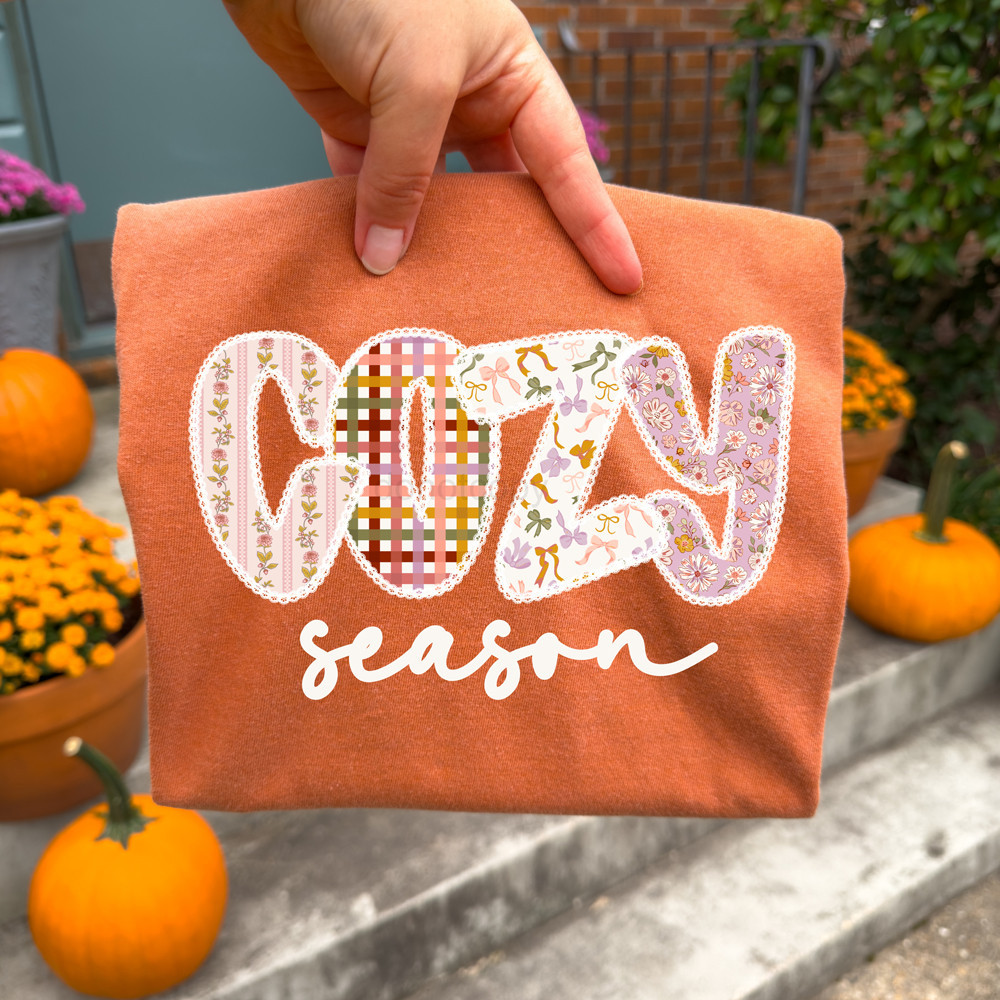 Cozy Season Girly Fall Patterns DTF Heat Transfer