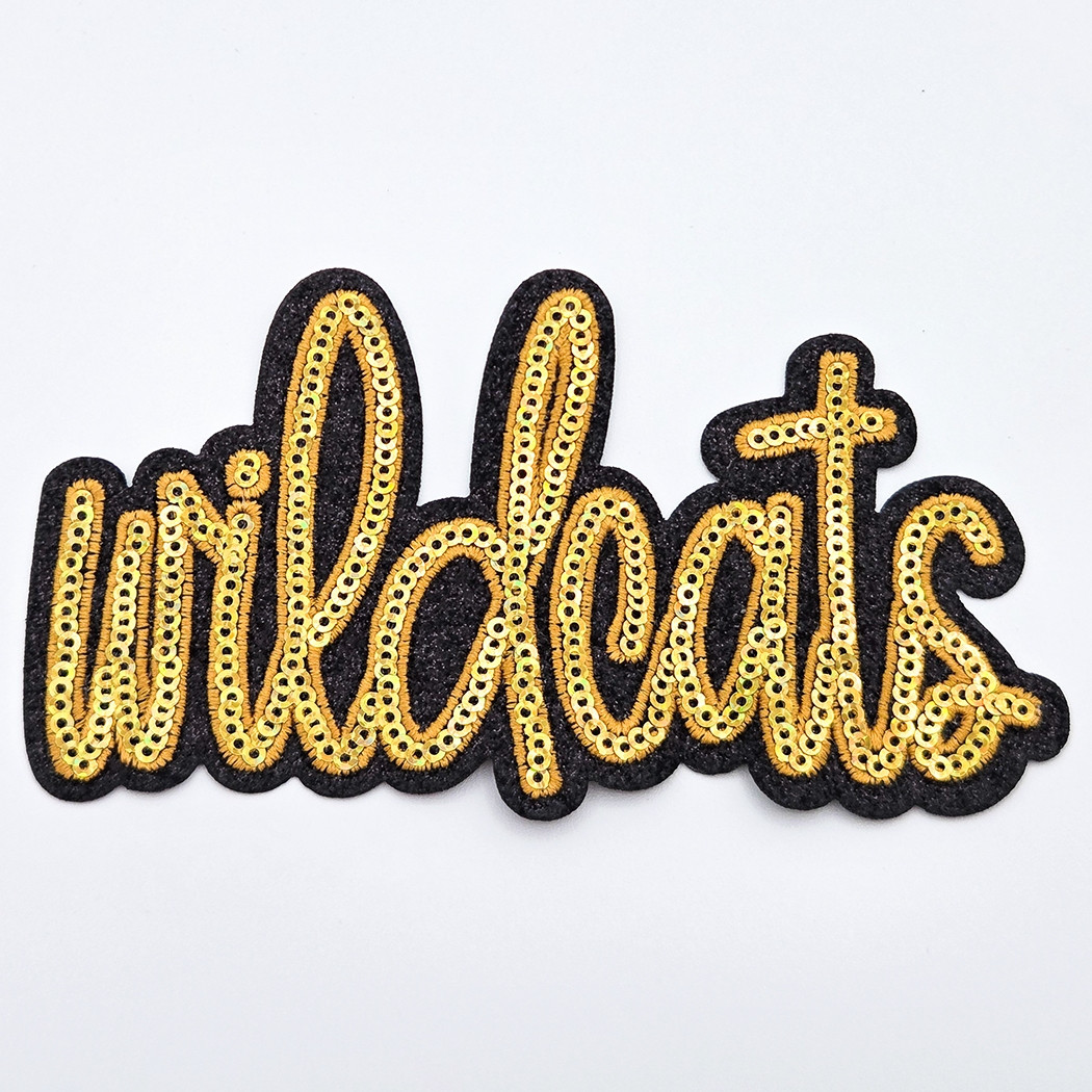 Wildcats Gold Sequin HAT/POCKET Patch