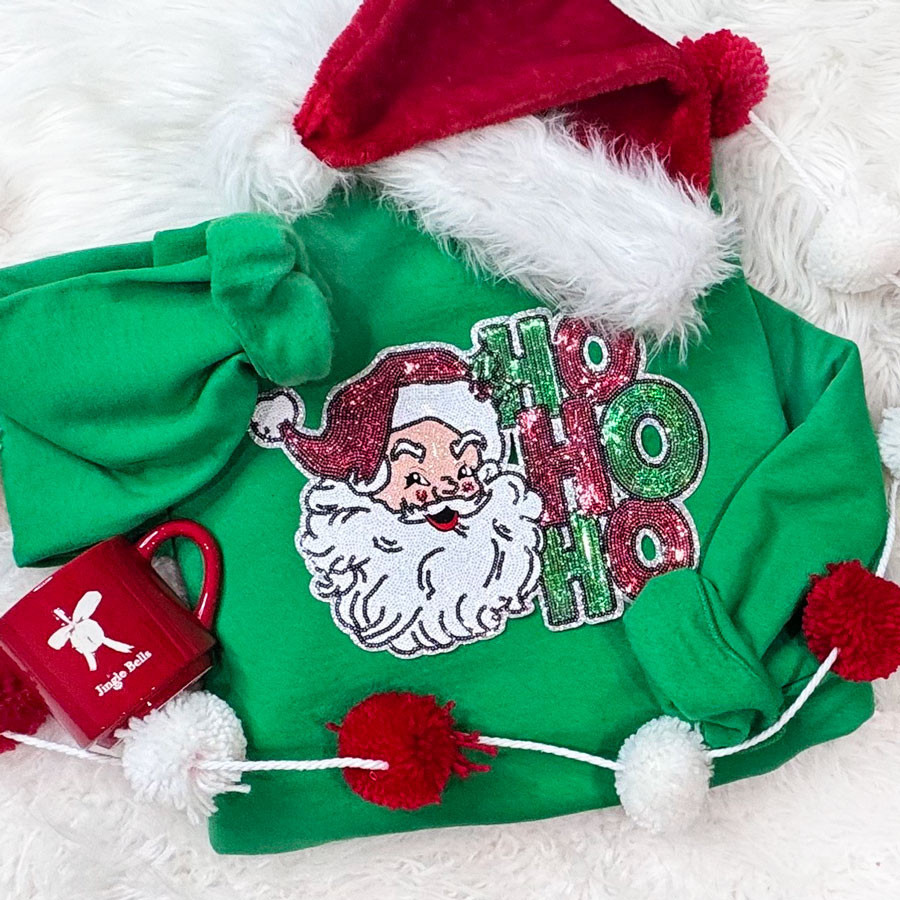 HO HO HO Santa Sequins Patch