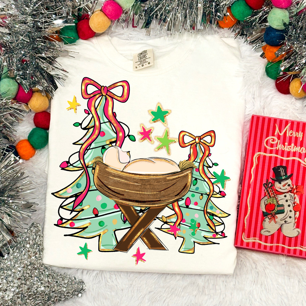 Baby Jesus In The Manger DTF Heat Transfer
