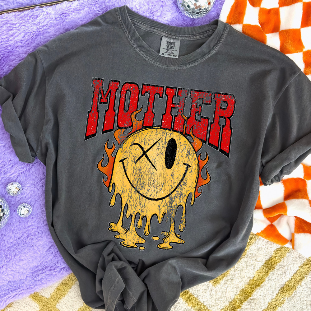 Grunge Mother Happy Face DTF Heat Transfer