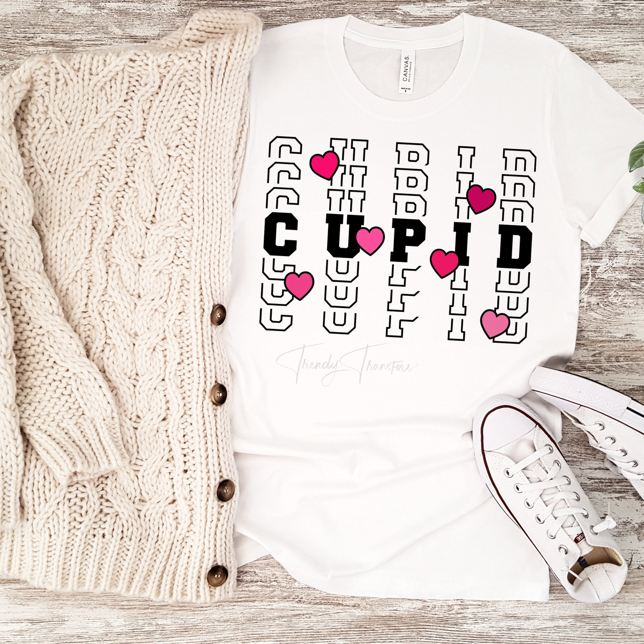 Cupid word stack Valentines Sublimation Transfer - Trendy Transfers
