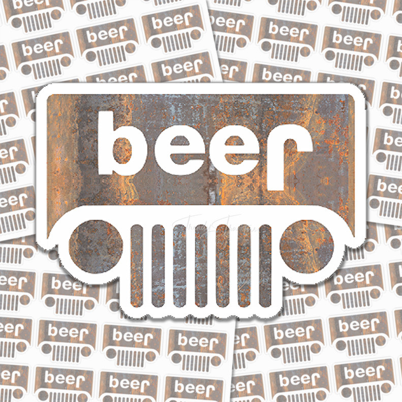 Beer Jeep Sticker Sheet - Trendy Transfers