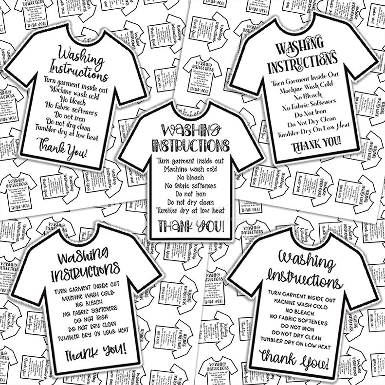 Care Instructions Packaging Sticker Sheet - Trendy Transfers