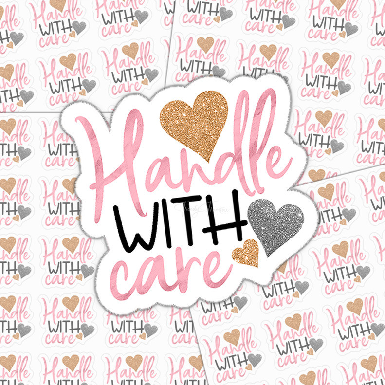 Handle With Care Packaging Sticker Sheet - Trendy Transfers