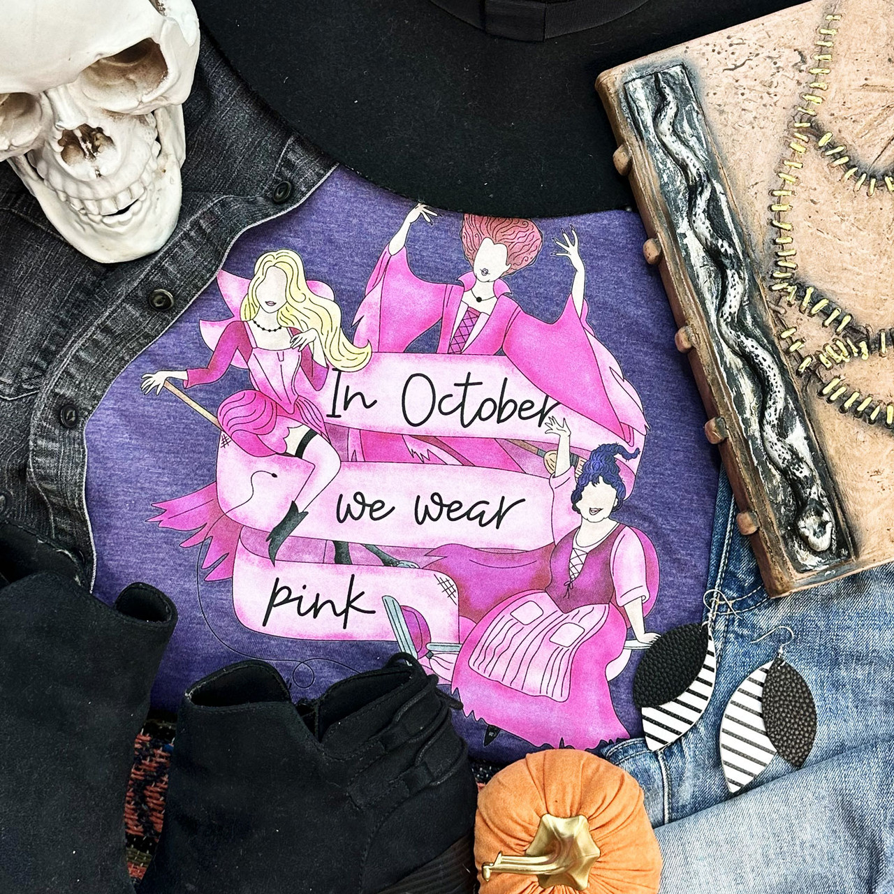 In October We Wear Pink Screenprint Transfer