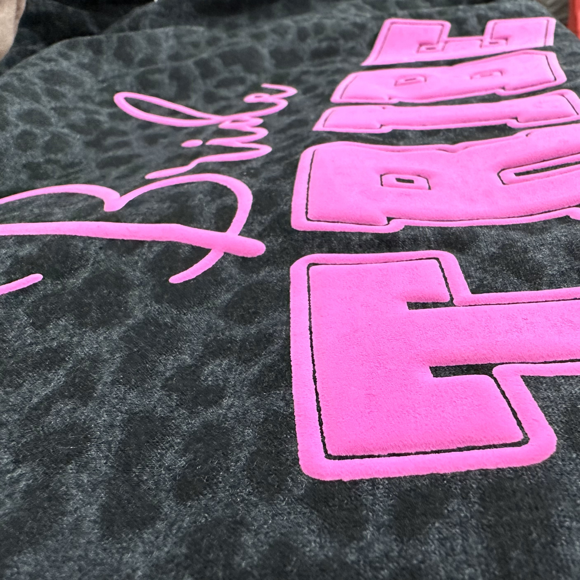 Bride Tribe Pink PUFF Screen Print Heat Transfer