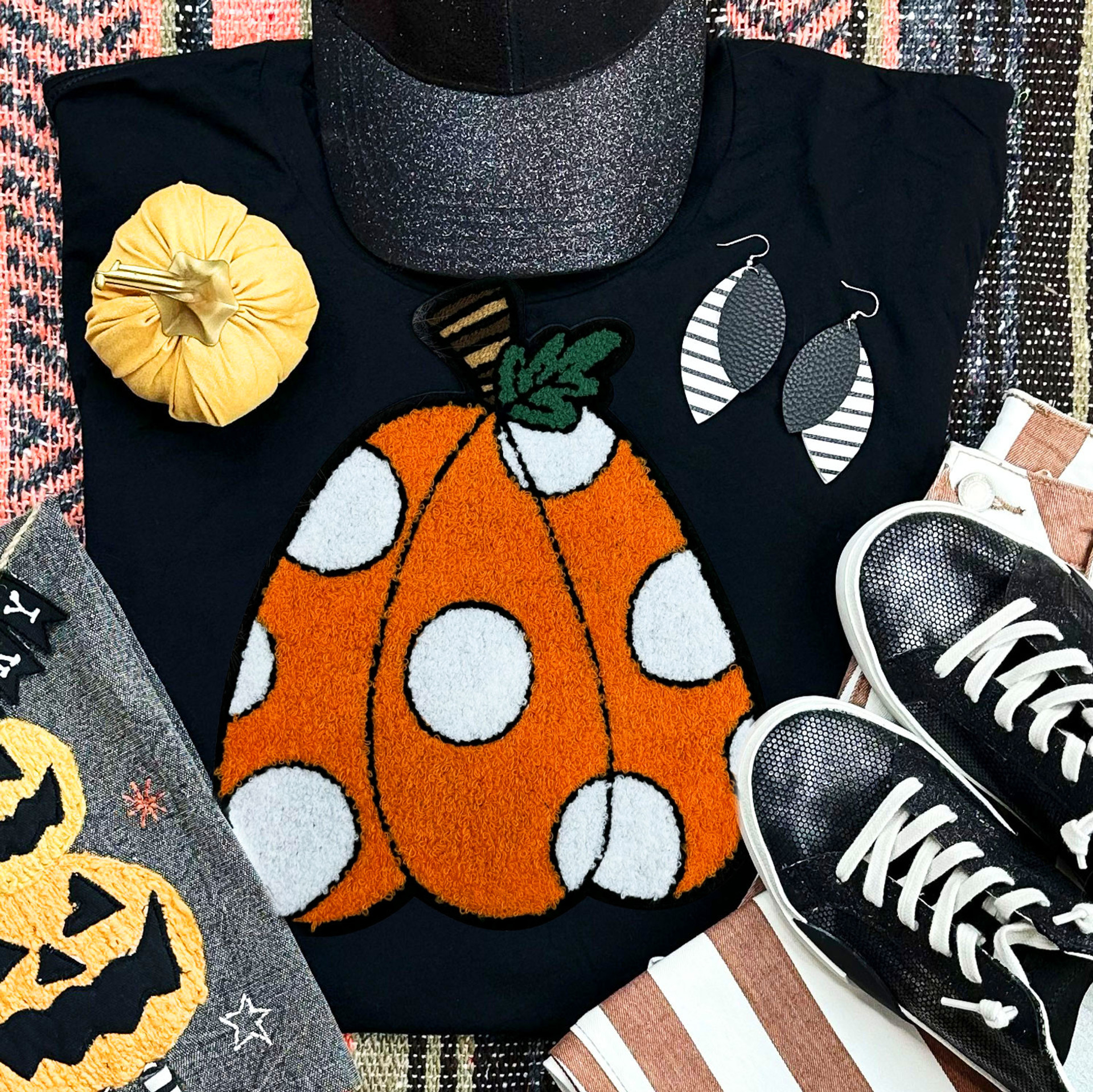 Chenille And Leather Sequinchenille Patches Halloween Patches