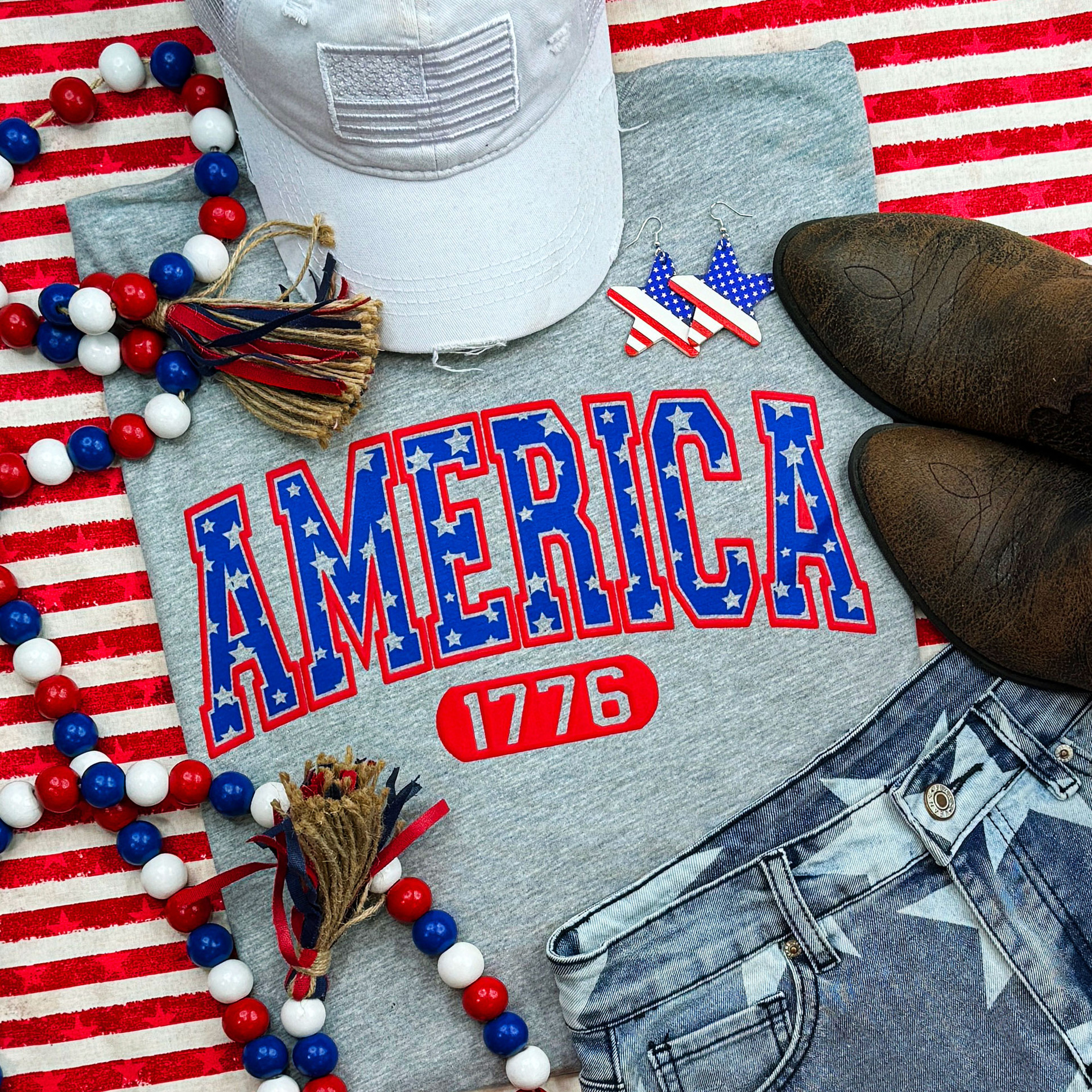 USA PUFF Screen Print Heat Transfer | Trendy Transfers