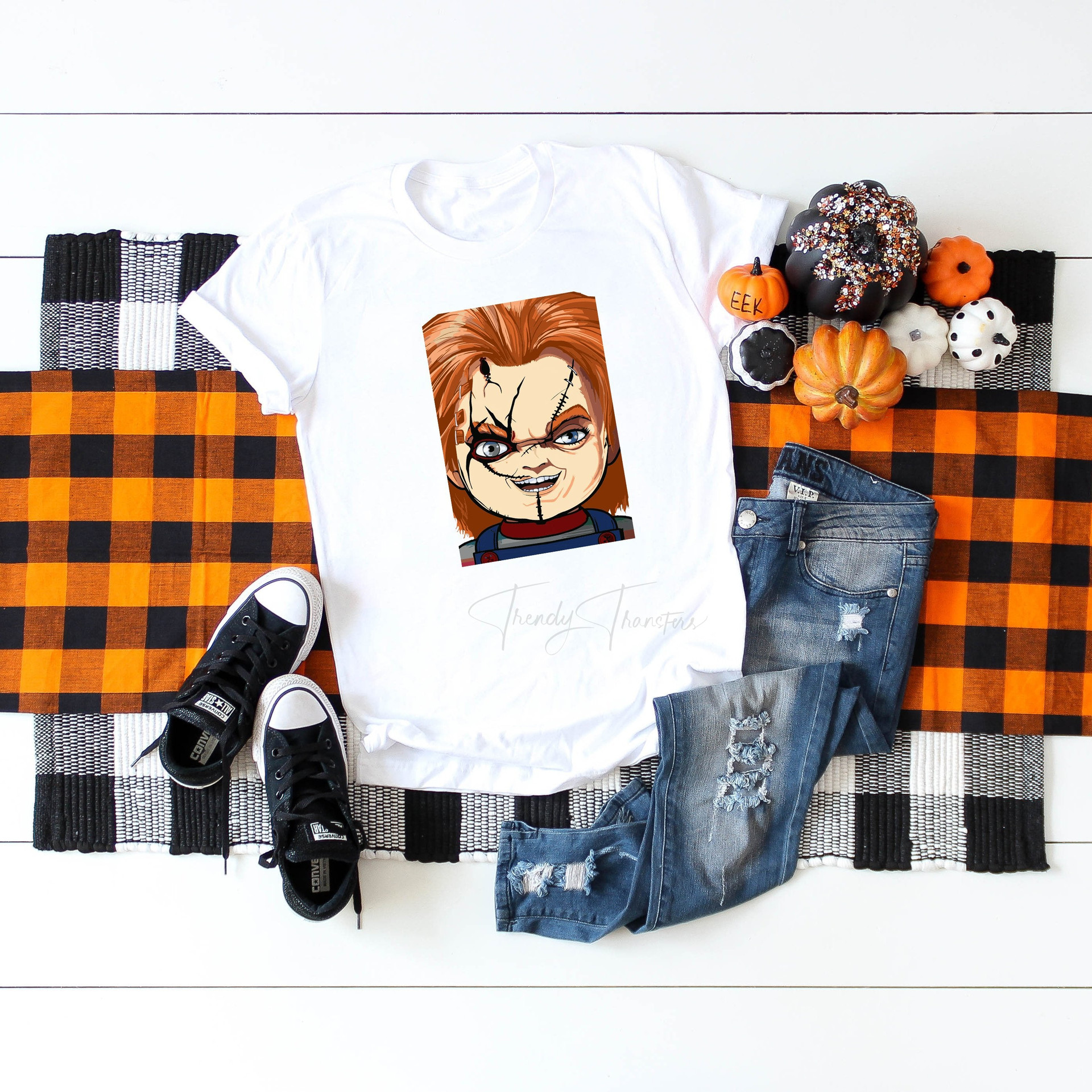 Halloween Horror Men Screen Print Heat Transfer - Trendy Transfers