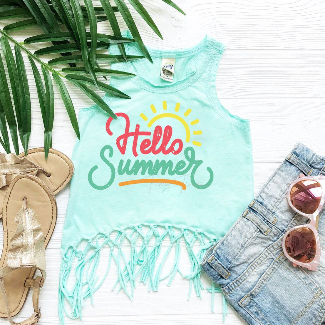Hello Summer YOUTH Screen Print Heat Transfer - Trendy Transfers
