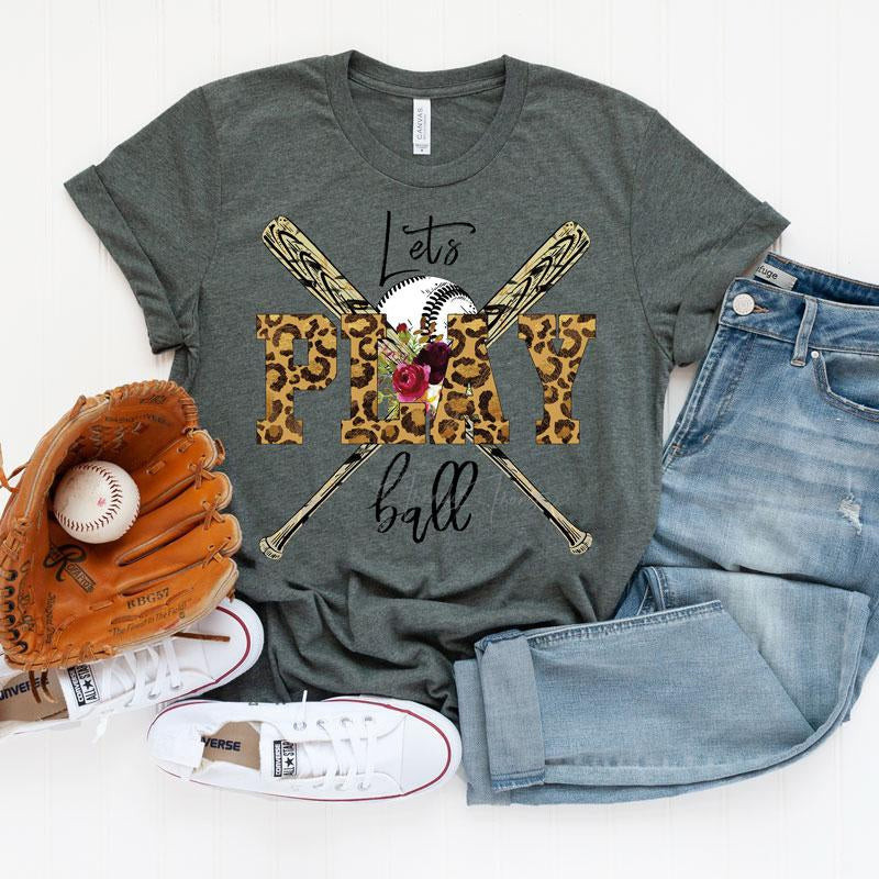 Let's Play Ball Softball Screen Print Heat Transfer - Trendy Transfers