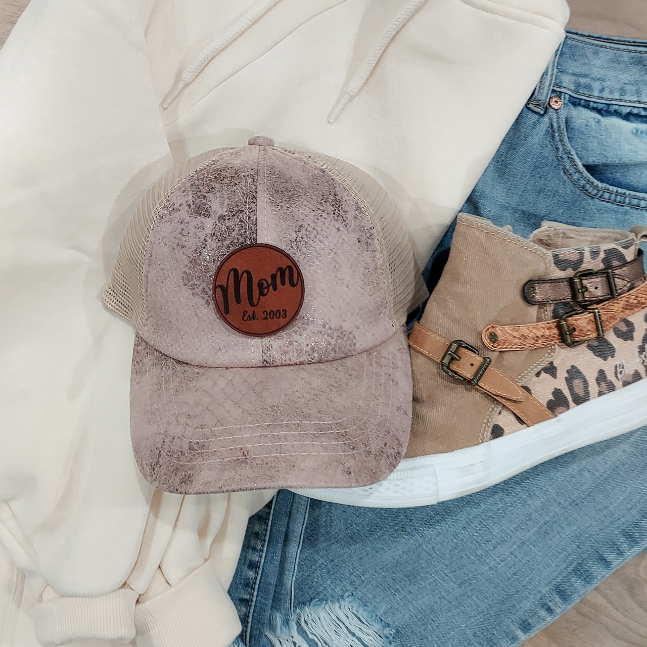 Custom Leather Hat Patch for Sale | Trendy Transfers