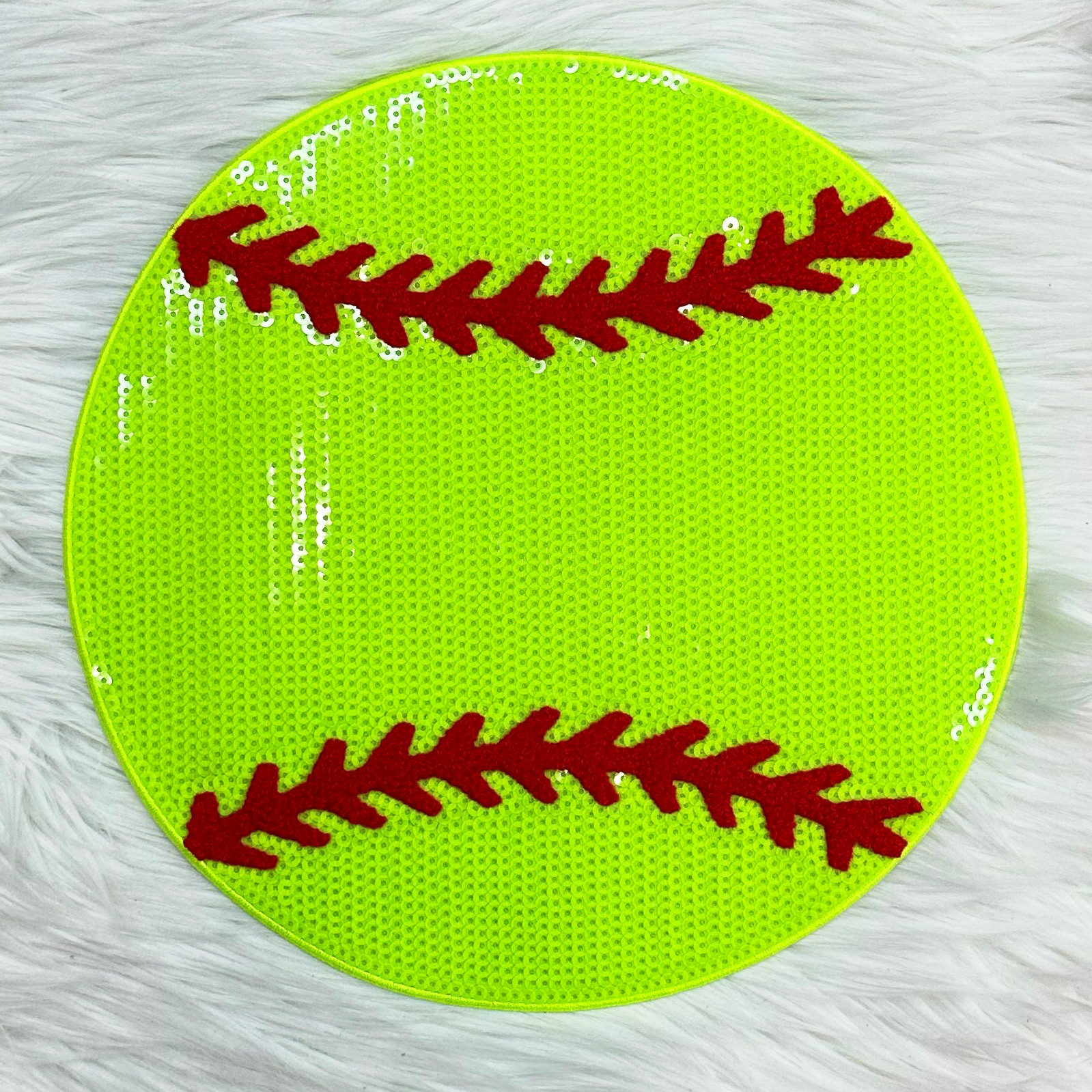 Sequins Softball Chenille Patch