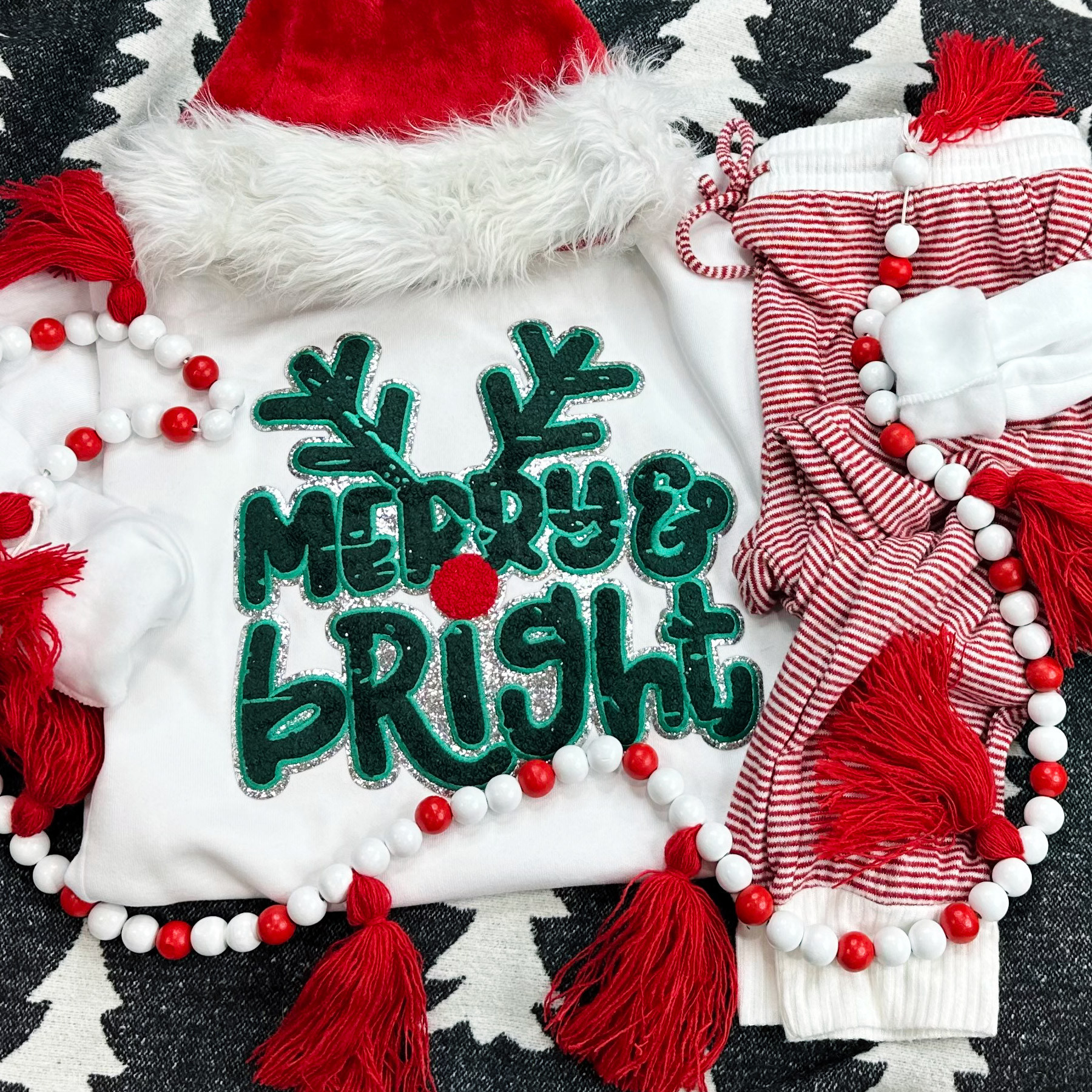 Color Sequin Merry and Bright Patch
