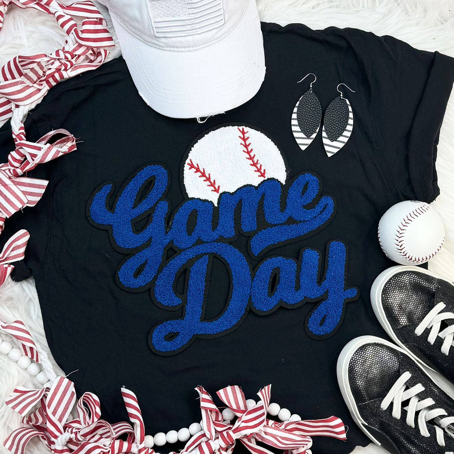 Baseball Royal Game Day Chenille Patch