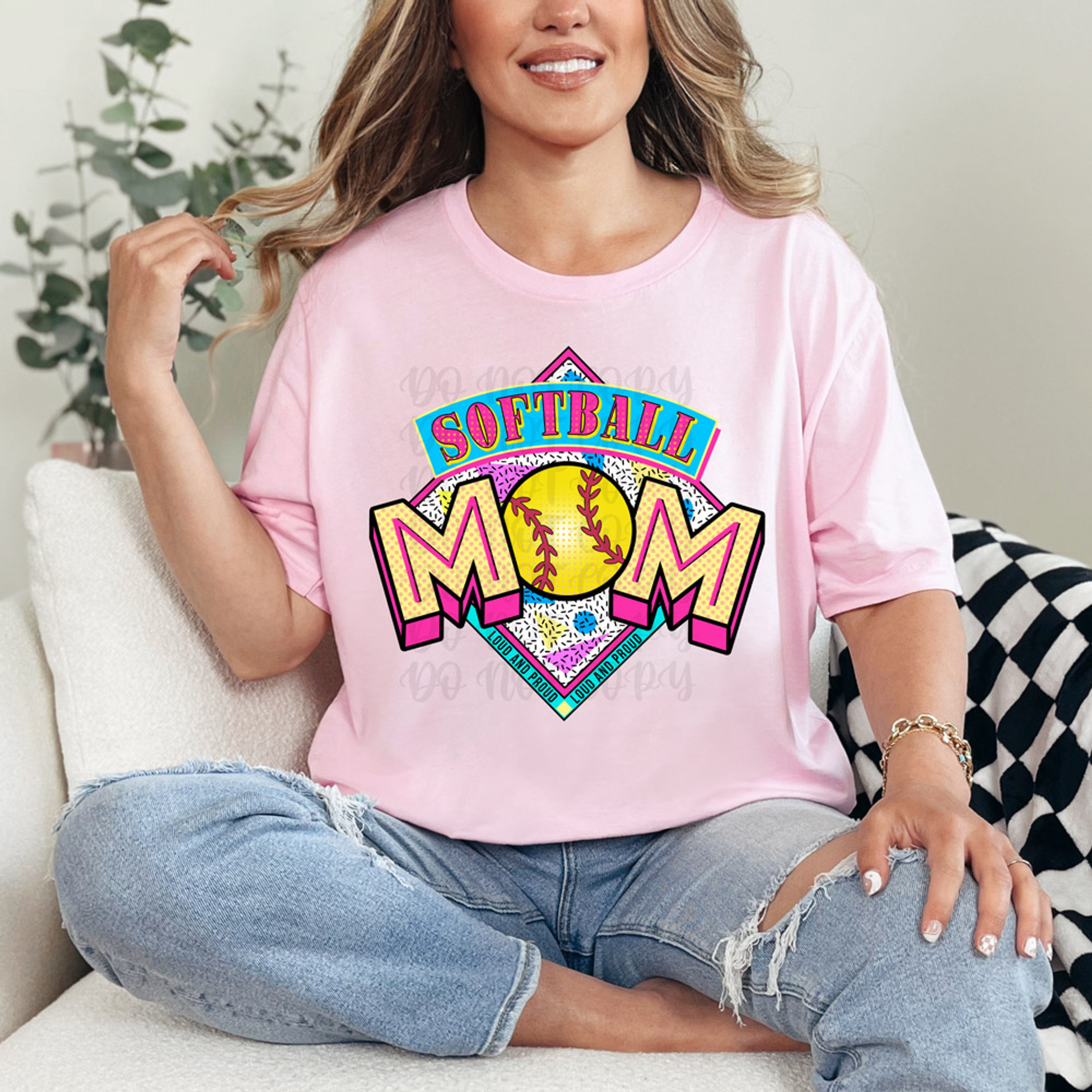 Softball Mom 90s Retro Dtf Heat Transfer