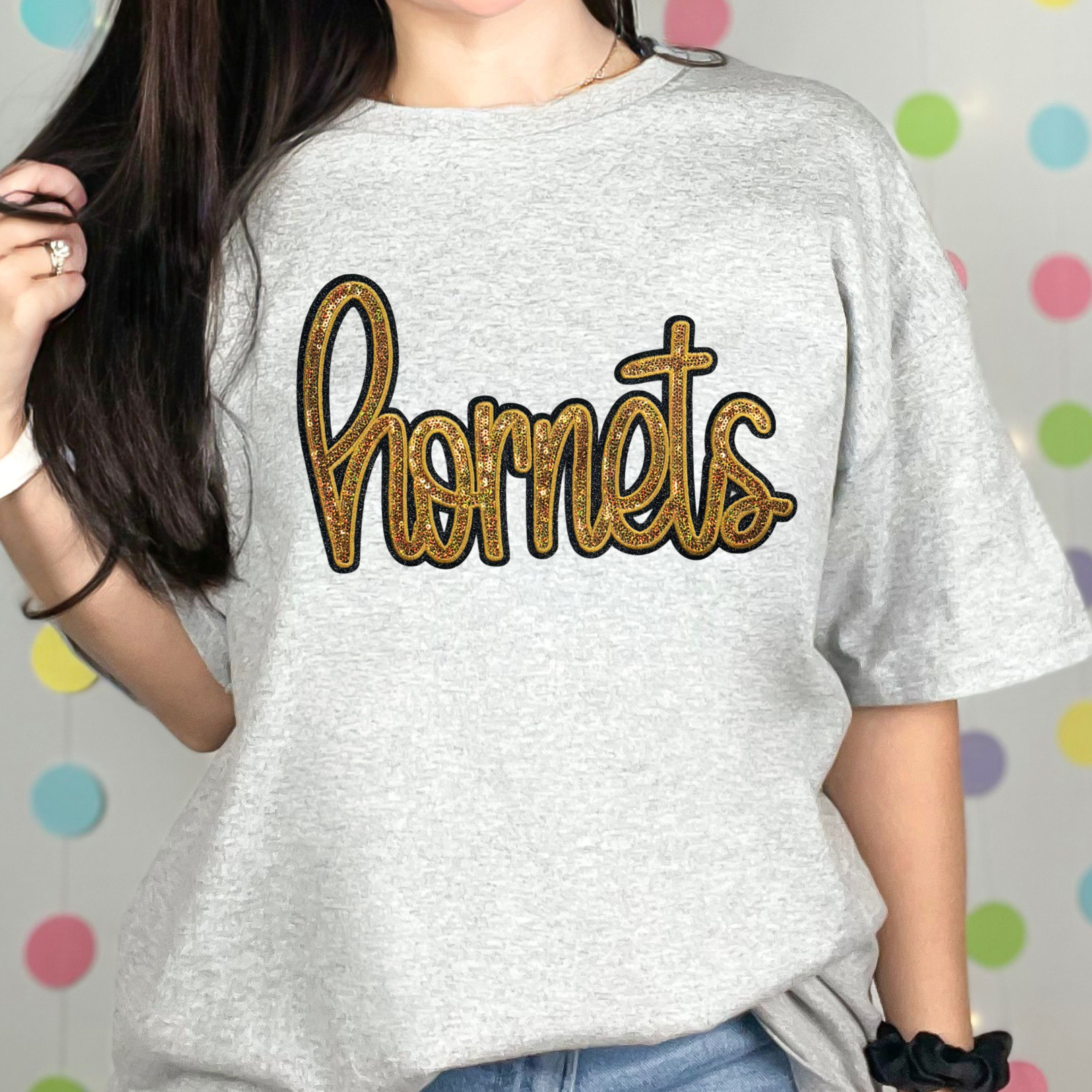 Hornets Gold Sequin Patch