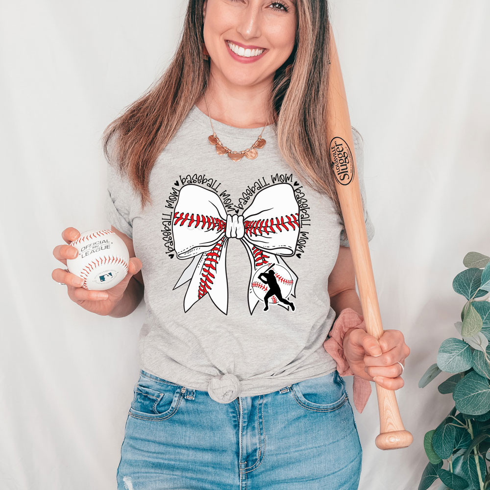 Baseball Mom Bow DTF Heat Transfer