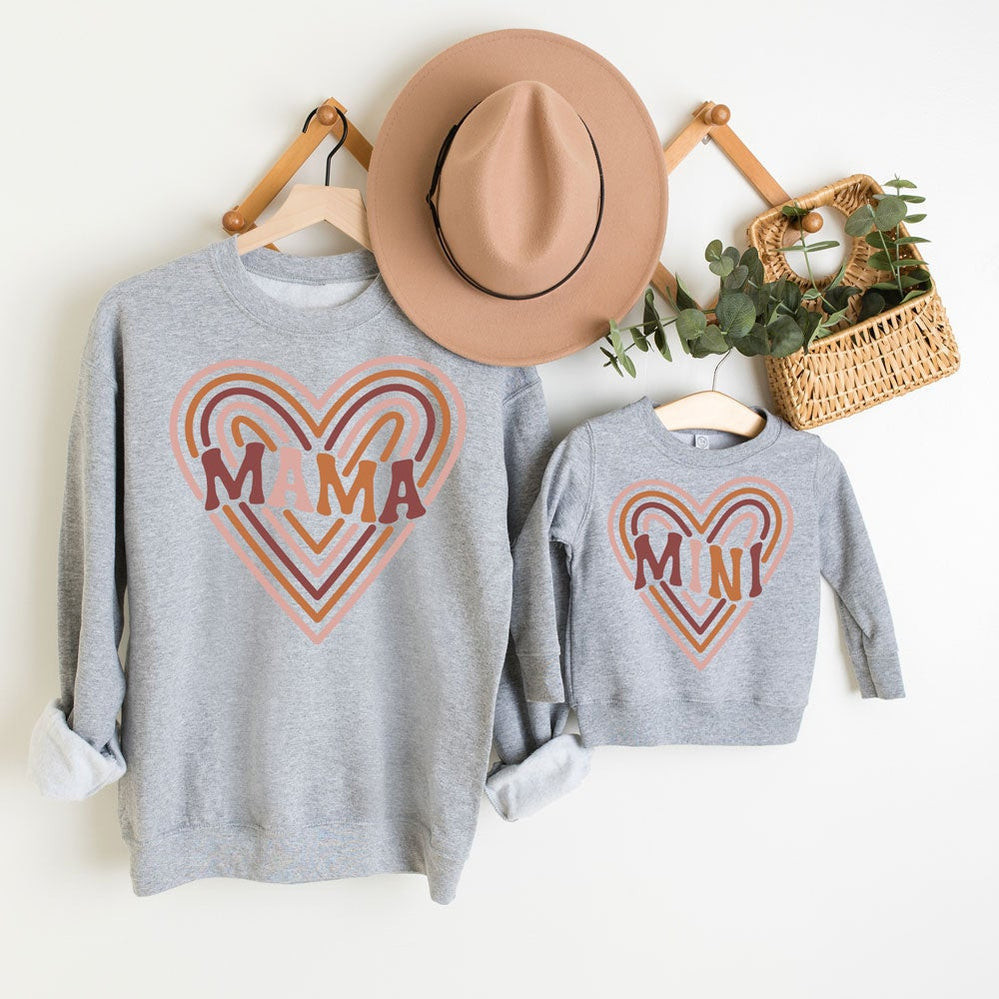 Mama Retro Heart Screen Print Heat Transfer - Trendy Transfers