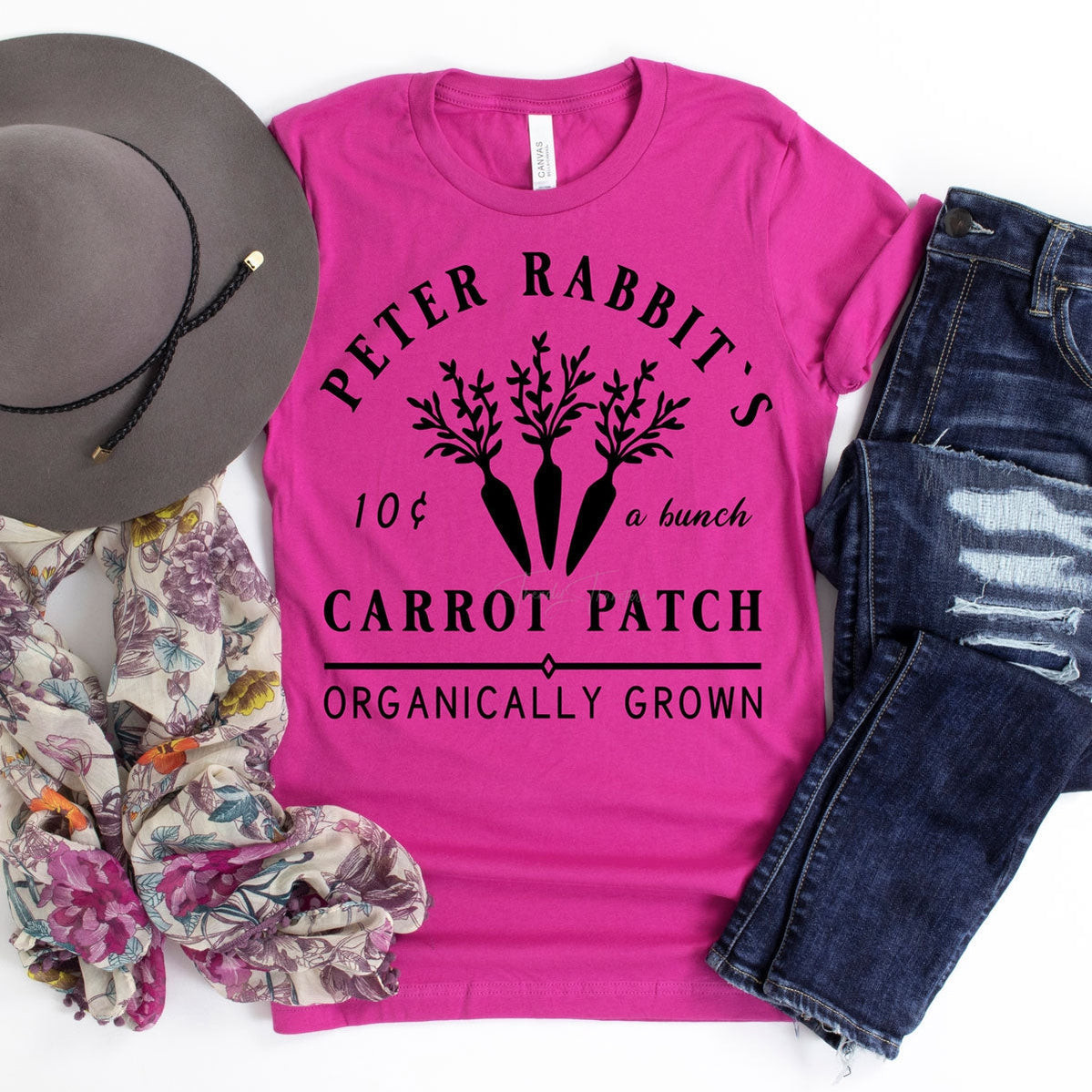 Peter Rabbits Carrot Patch Screen Print Heat Transfer - Trendy Transfers