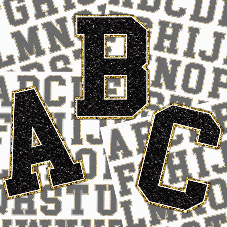 Ivory with Smiley Face Chenille Letters - Trendy Transfers