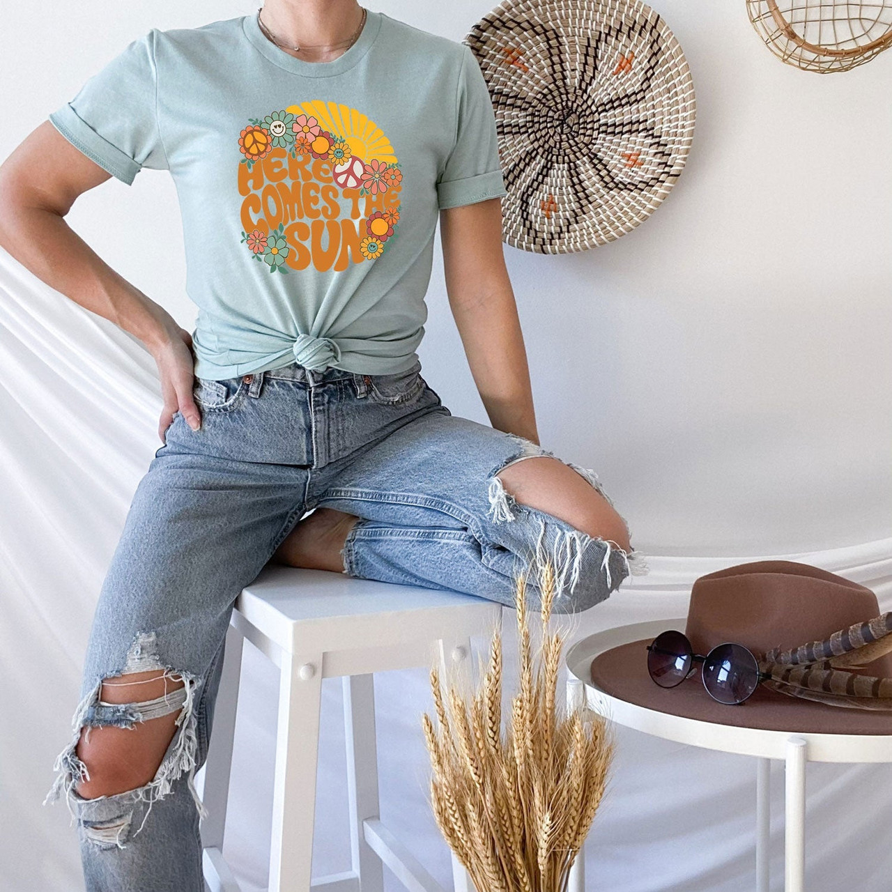 Take It Easy Rainbow Screen Print Heat Transfer - Trendy Transfers