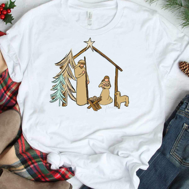 True Story Nativity Scene YOUTH Screen Print Heat Transfer - Trendy ...