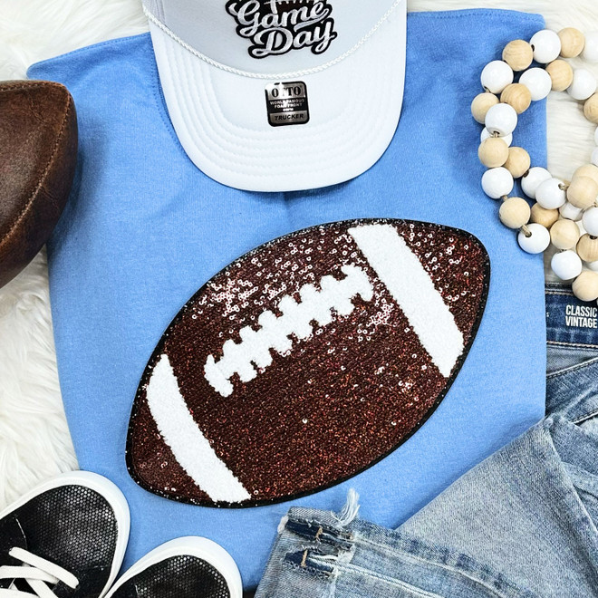 Sequins Football Chenille Patch
