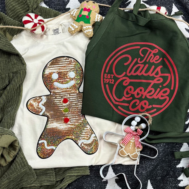 Sequin Gingerbread Man Patch