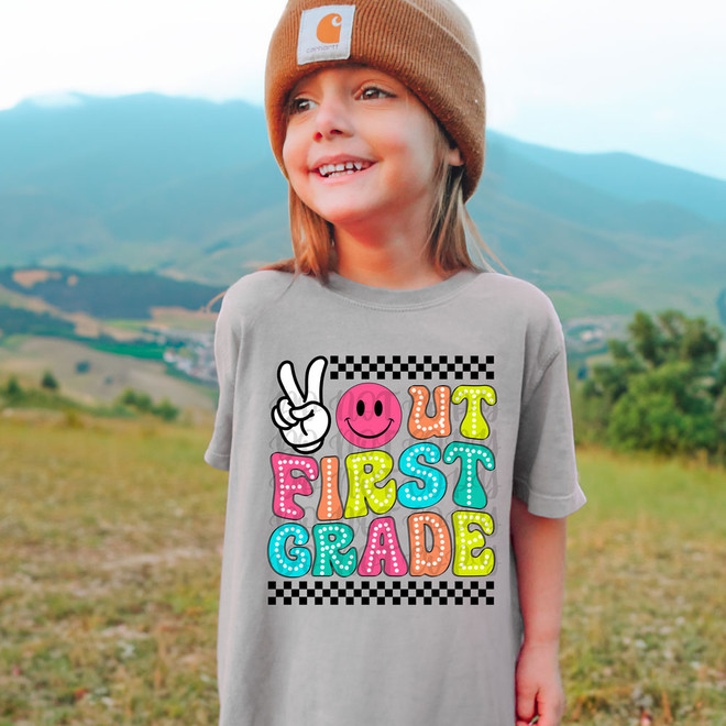 Peace Out First Grade DTF Heat Transfer