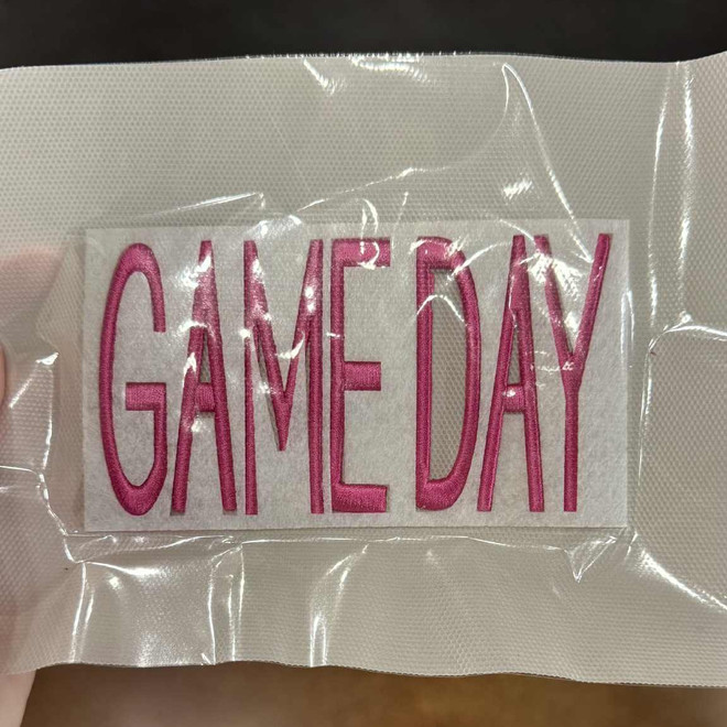 Black Game Day Puff Embroidered HAT/POCKET Patch
