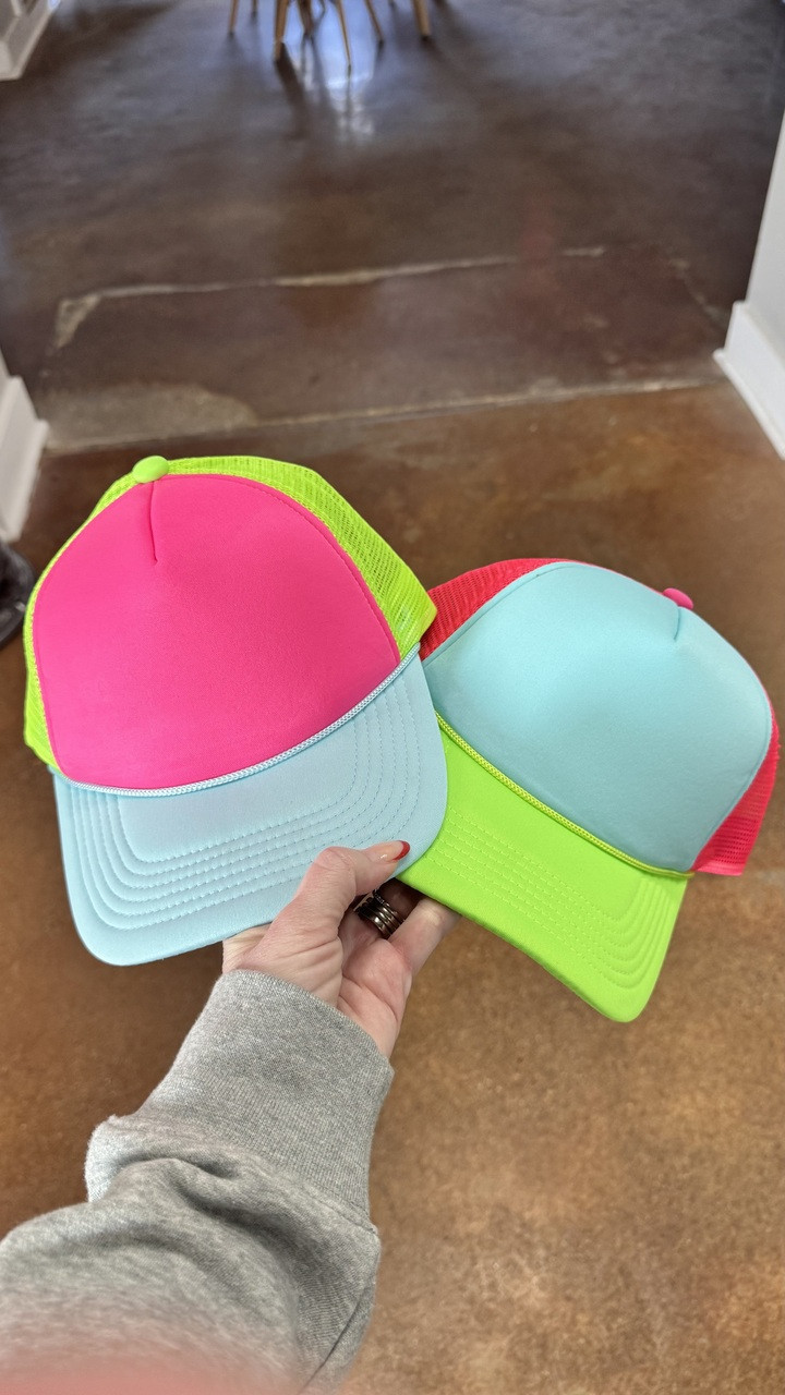 Green Billed Tricolor Foam Trucker Hat