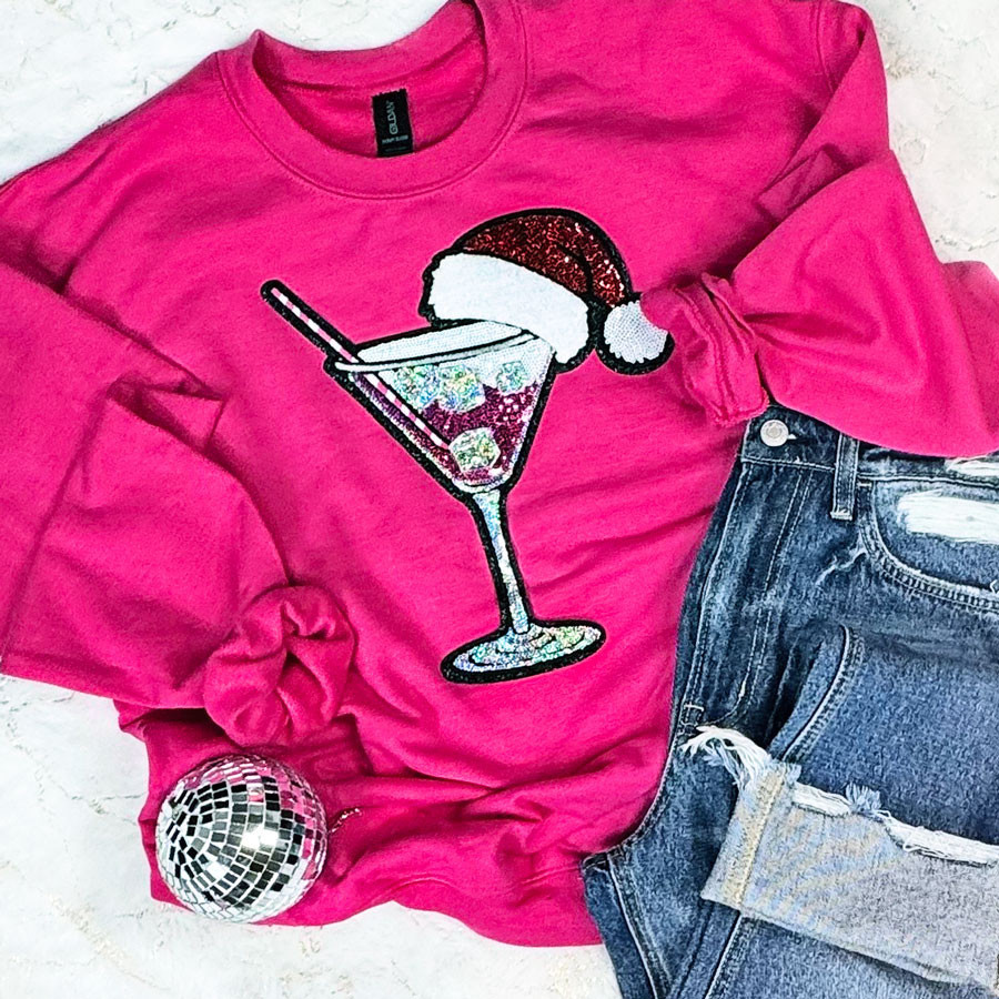 Martini Santa Sequin Patch