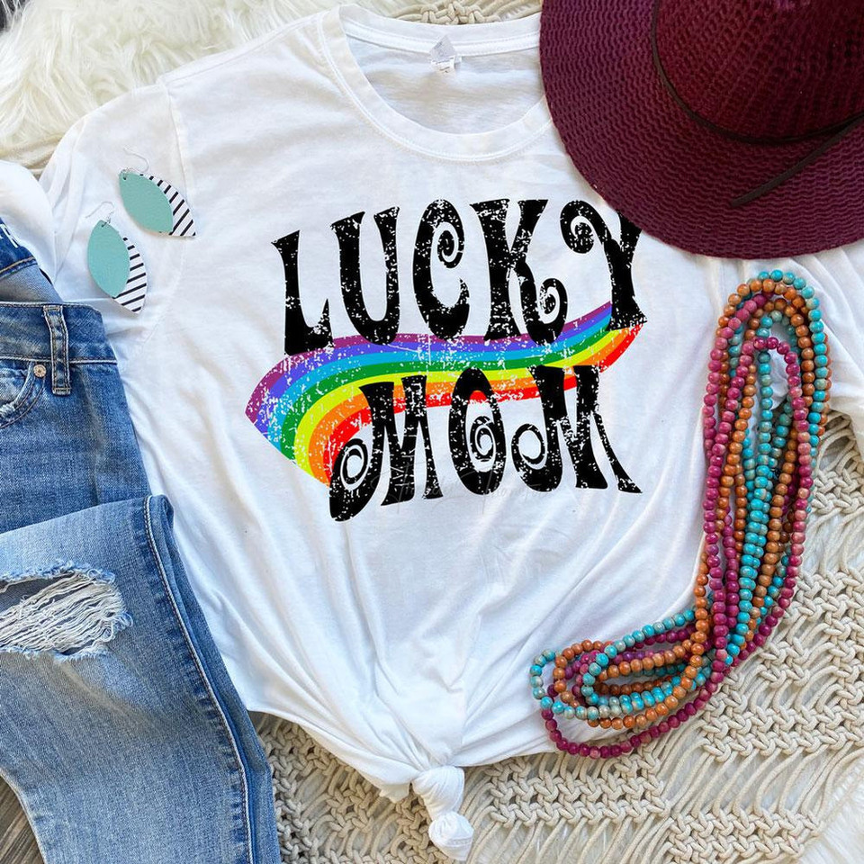 Lucky Screen Print Heat Transfer - Trendy Transfers