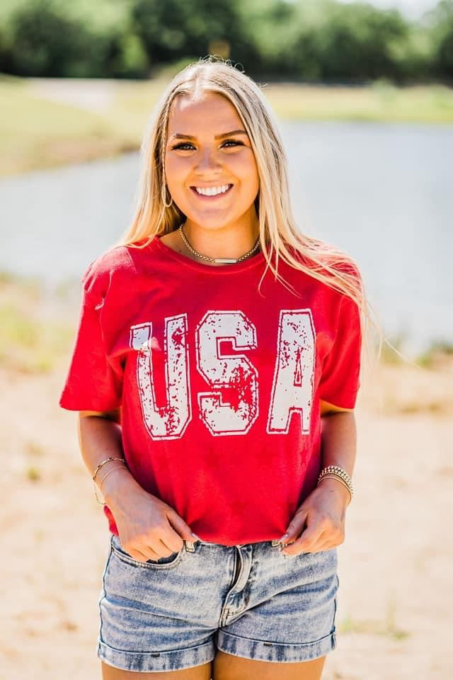 USA Distressed Screen Print Heat Transfer - Trendy Transfers