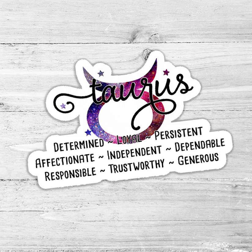 Aries Zodiac Traits Die Cut Sticker