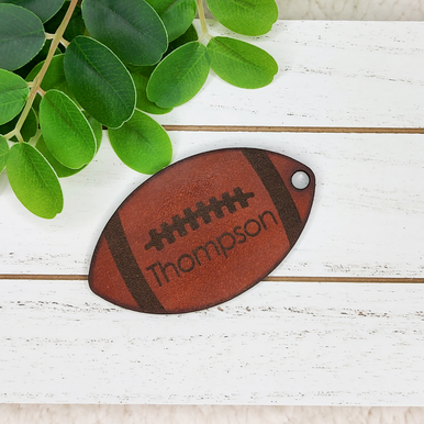 Personalized Football Leather Keychain