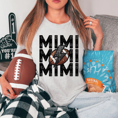 Mimi Football Stacked Faux Embroidery DTF Heat Transfer