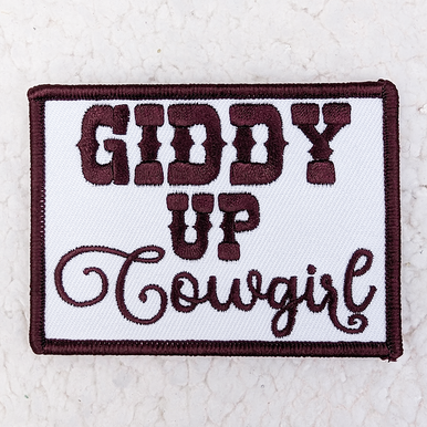 Giddy Up Cowgirl Embroidered Hat Patch | Trendy Transfers