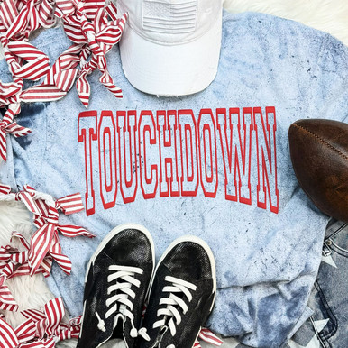 Touchdown Red PUFF Screen Print Heat Transfer
