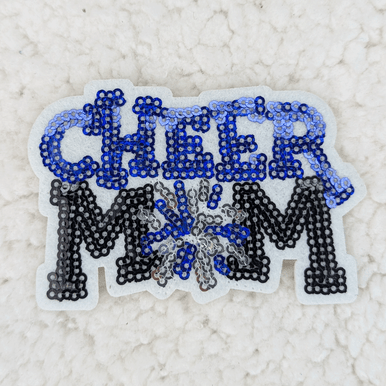 Royal Blue Sequin Cheer Mom Hat Patch | Trendy Transfers
