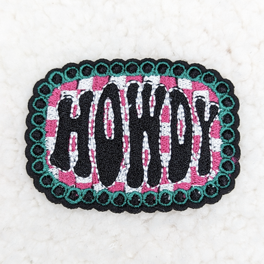 Checkered HOWDY Embroidered HAT/POCKET Patch